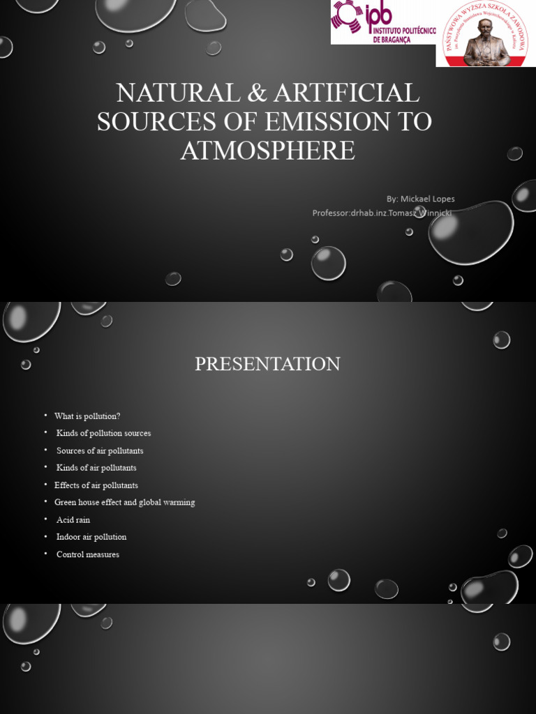 Natural & Artificial Sources of Emission To Atmosphere | PDF ...