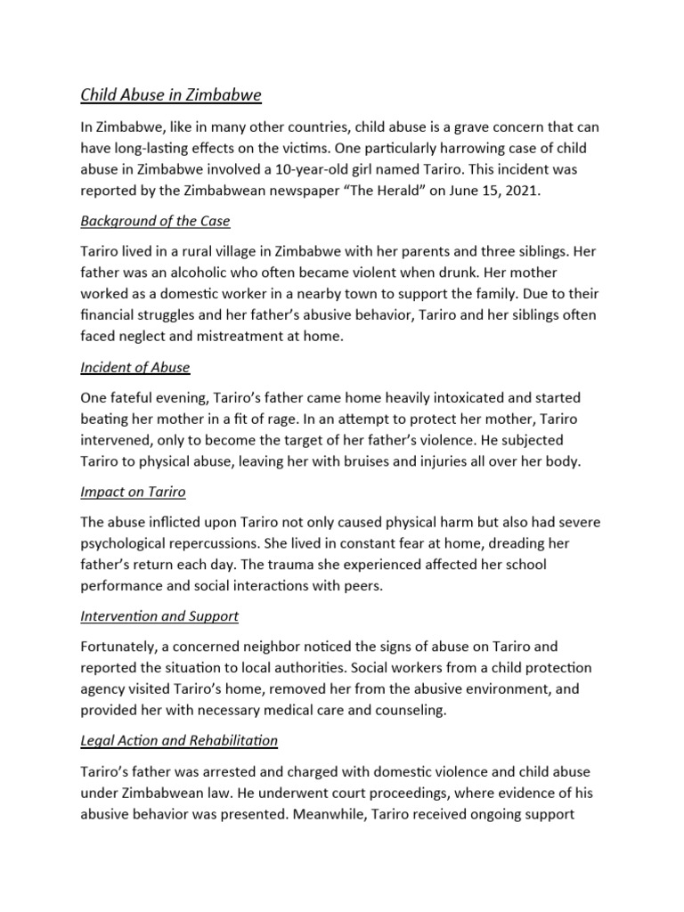 Case Study | PDF | Child Abuse | Child Protection
