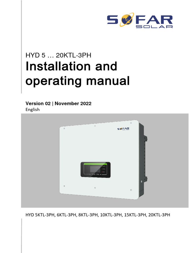 User Manual HYD 5K-20KTL-3PH V2 EN | PDF | Power Inverter | Photovoltaics
