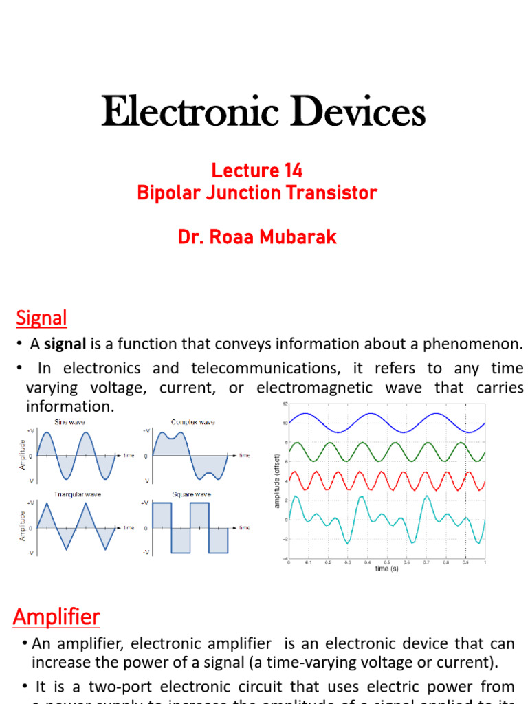 Electronic Devices Lecture 14 | PDF | Amplifier | Bipolar Junction ...