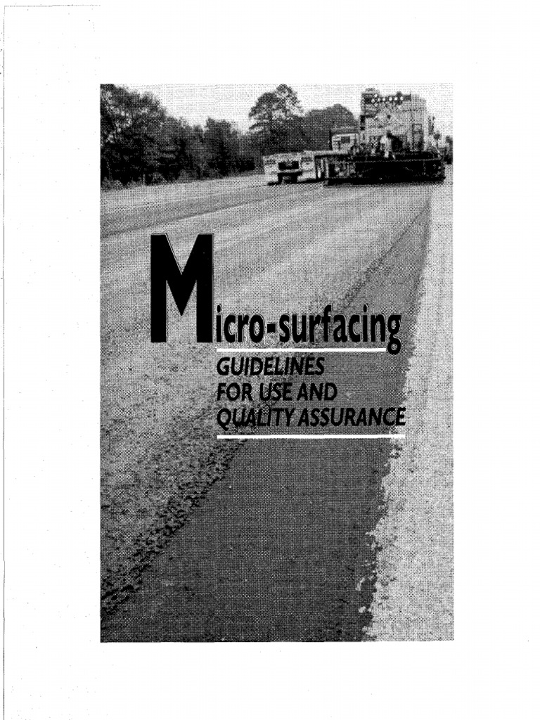 Micro-Surfacing, Guidelines For Use and Quality Assurance | PDF | Road Surface | Concrete