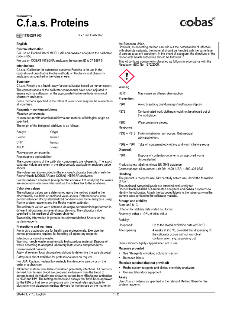Insert.C.f.a.s. Proteins.03554333001.V7.En | PDF | Laboratories ...
