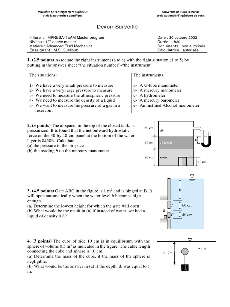 DS Adv Fluid 2023-24-Solution | PDF | Pressure Measurement | Pressure