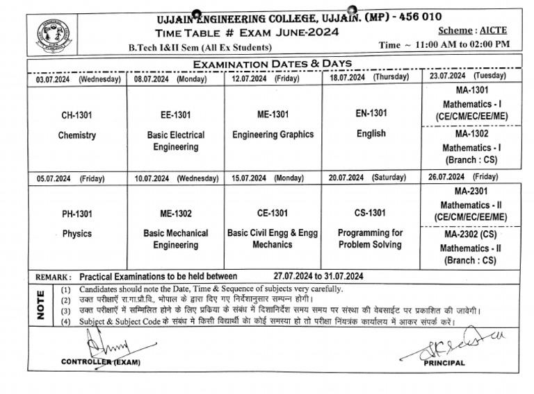 B.Tech 1 2 Sem TT AICTE SCHEME | PDF B.Tech 1 2 Sem TT AICTE SCHEME | PDF