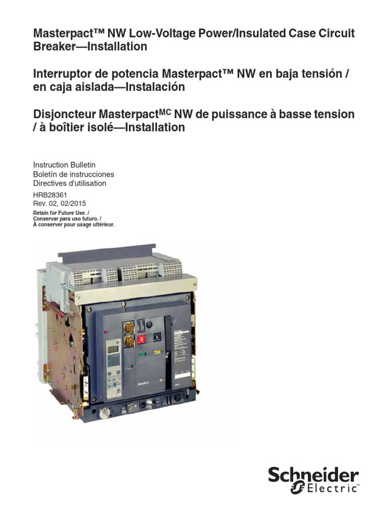 Masterpact NW Breaker Installation Guide | PDF | Electrical Connector ...