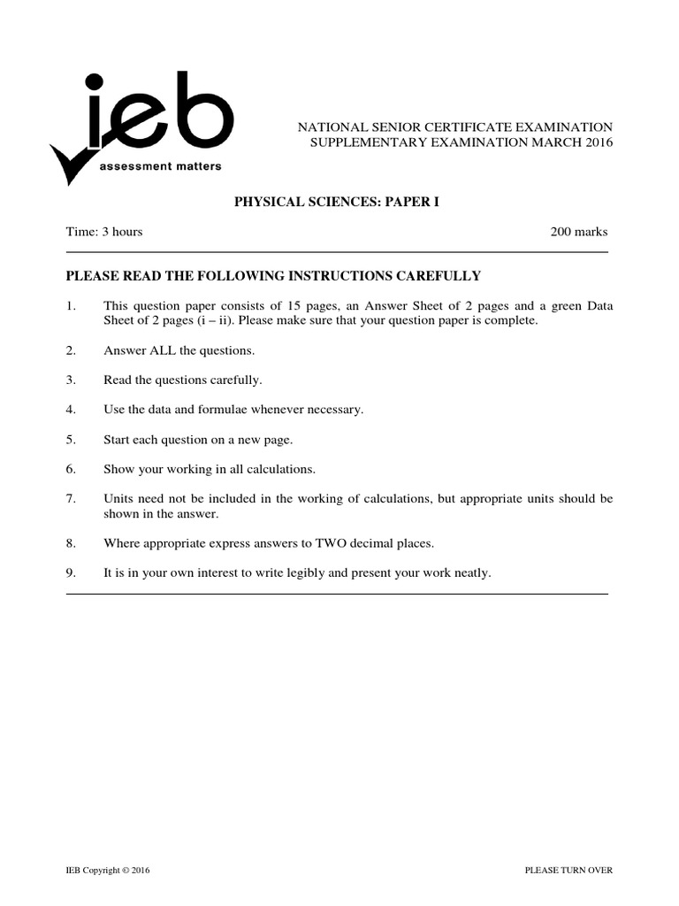 Physics P1 2016 | PDF | Force | Velocity