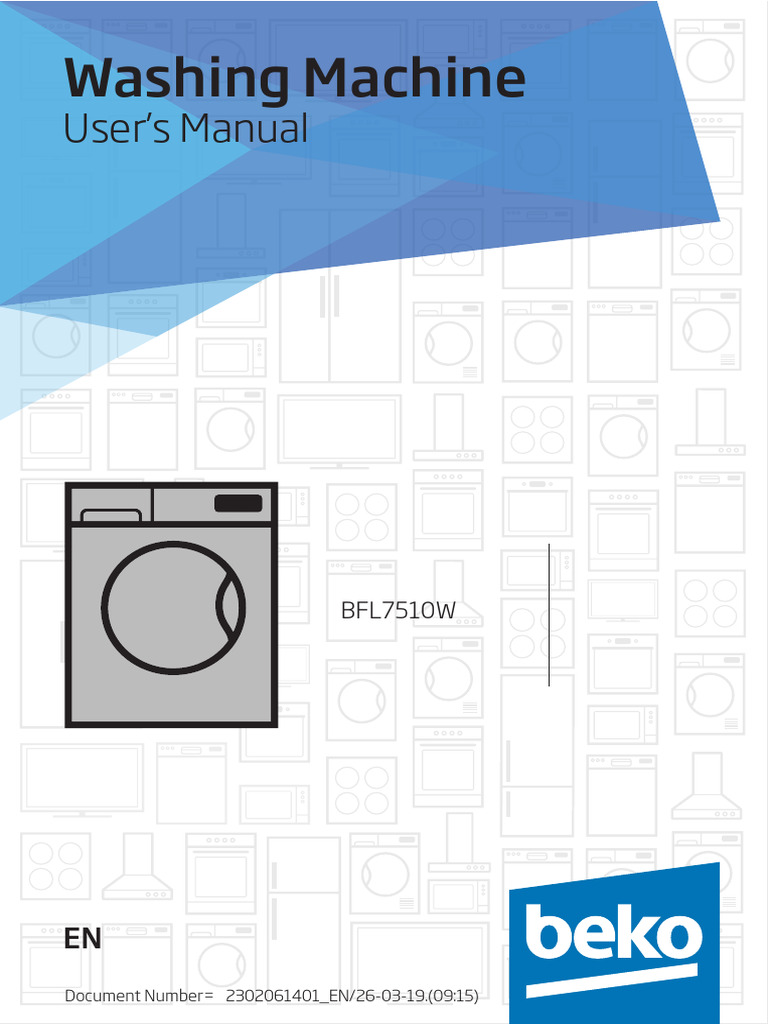 BFL7510W Beko User Manual | PDF | Washing Machine