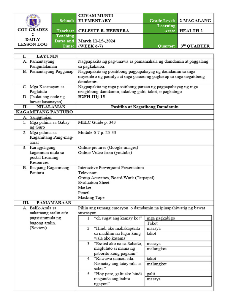 q3 Cot Health 2 Week 7 | PDF