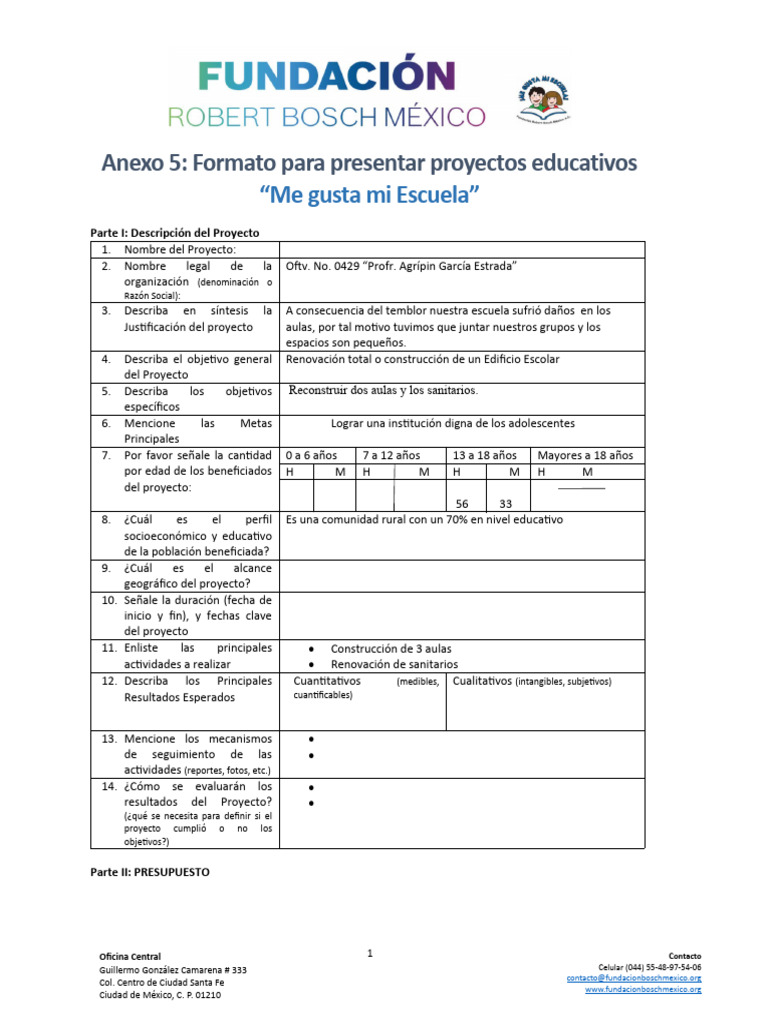 Formato para Presentar Proyectos Educativos | PDF