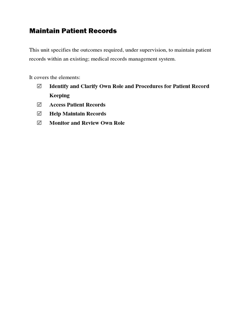 Lesson-6-Maintain-Patient-Records | Download Free PDF | Medical Record ...