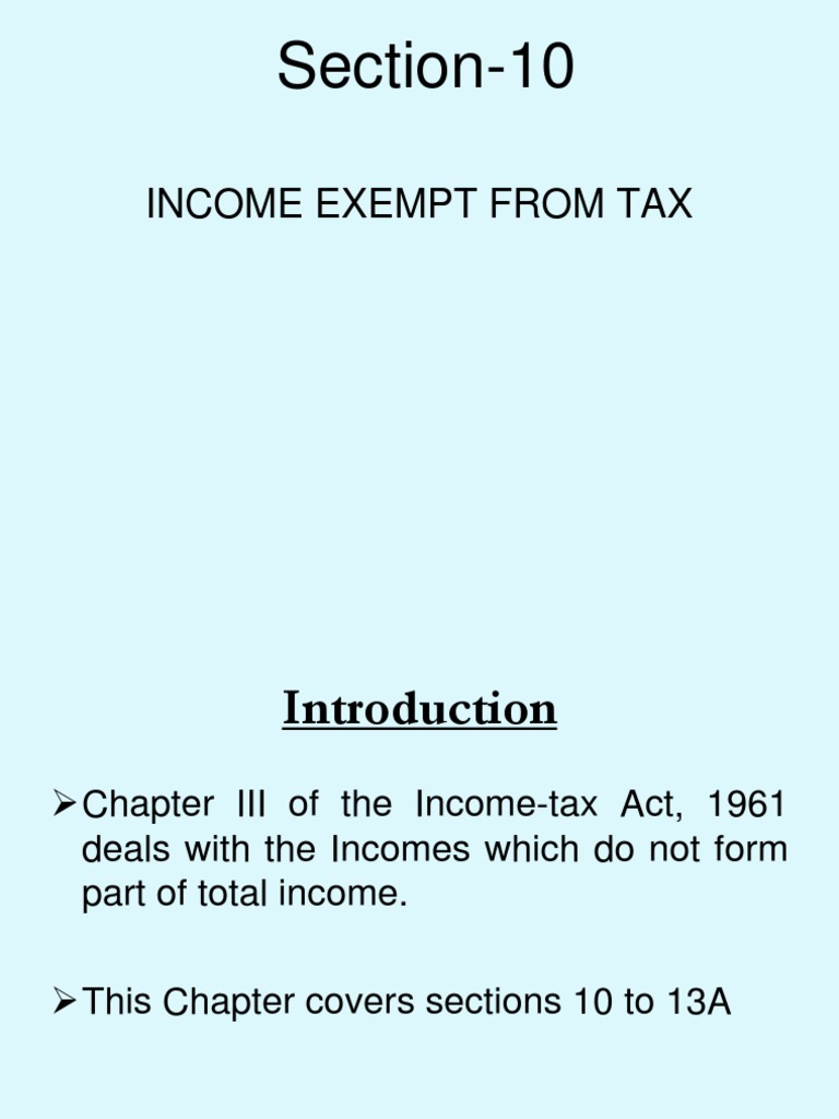 Section-10: Income Exempt From Tax | PDF | Dividend | Insurance