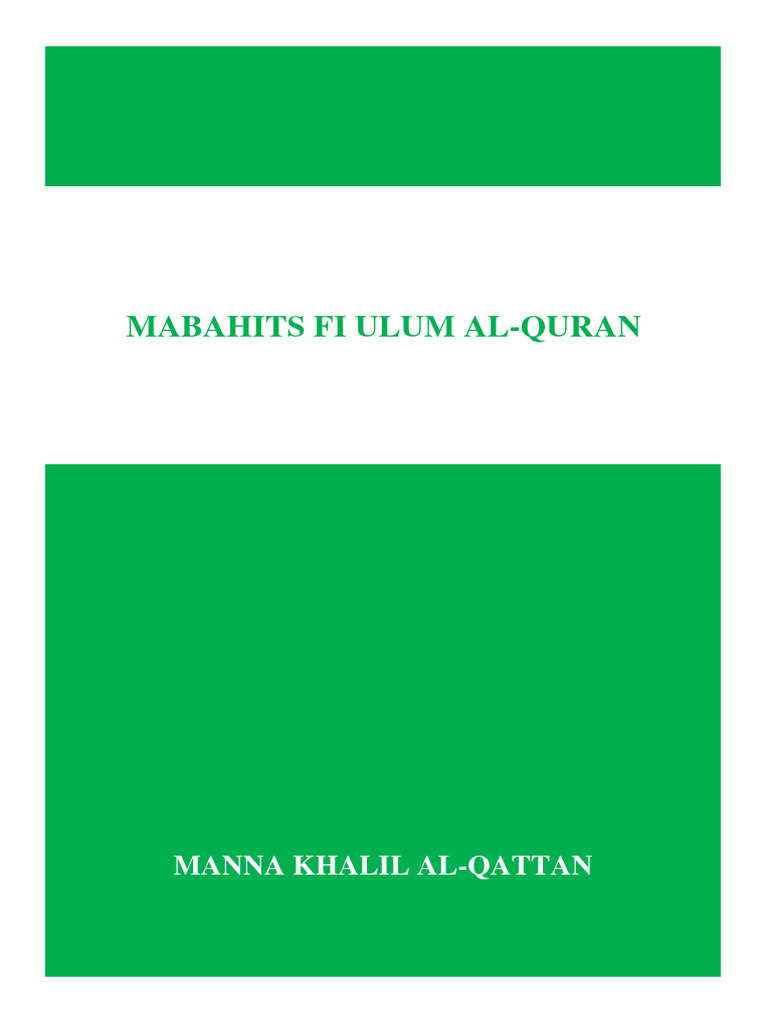 Ulumul Quran: Karya Manna Al-Qattan | PDF