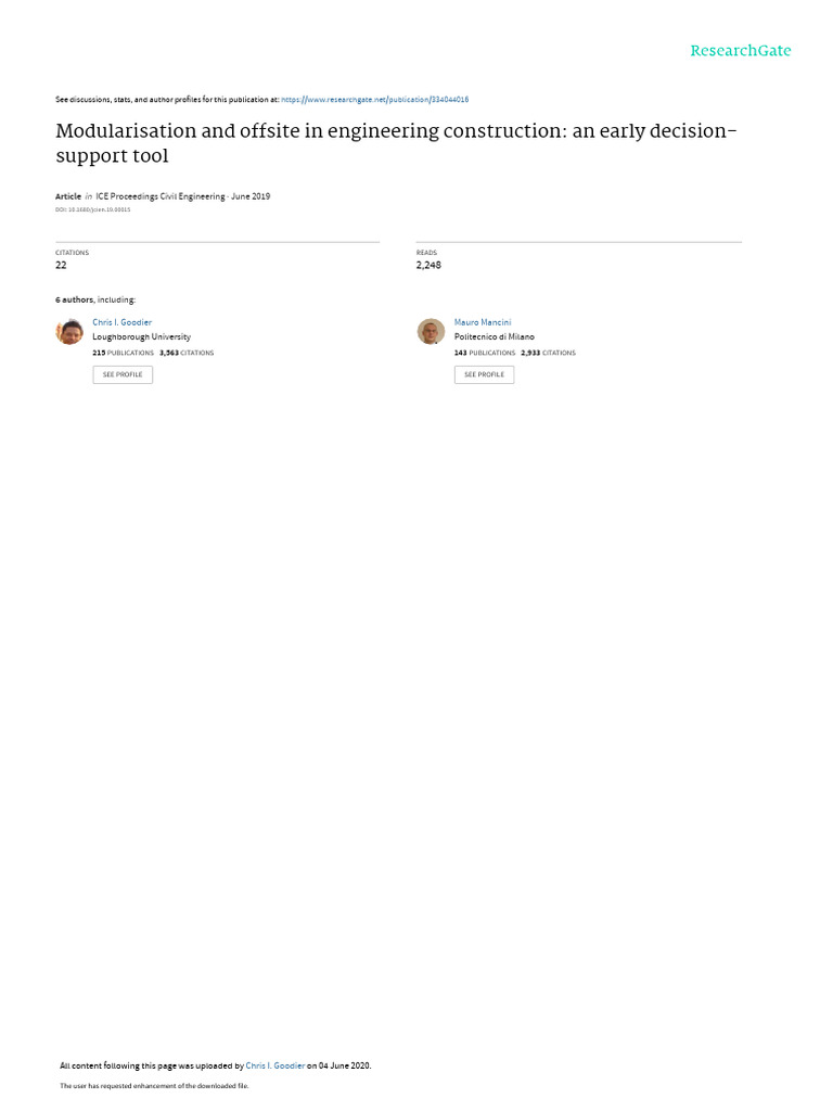Modularisation And Offsite In Engineering Construction An Early