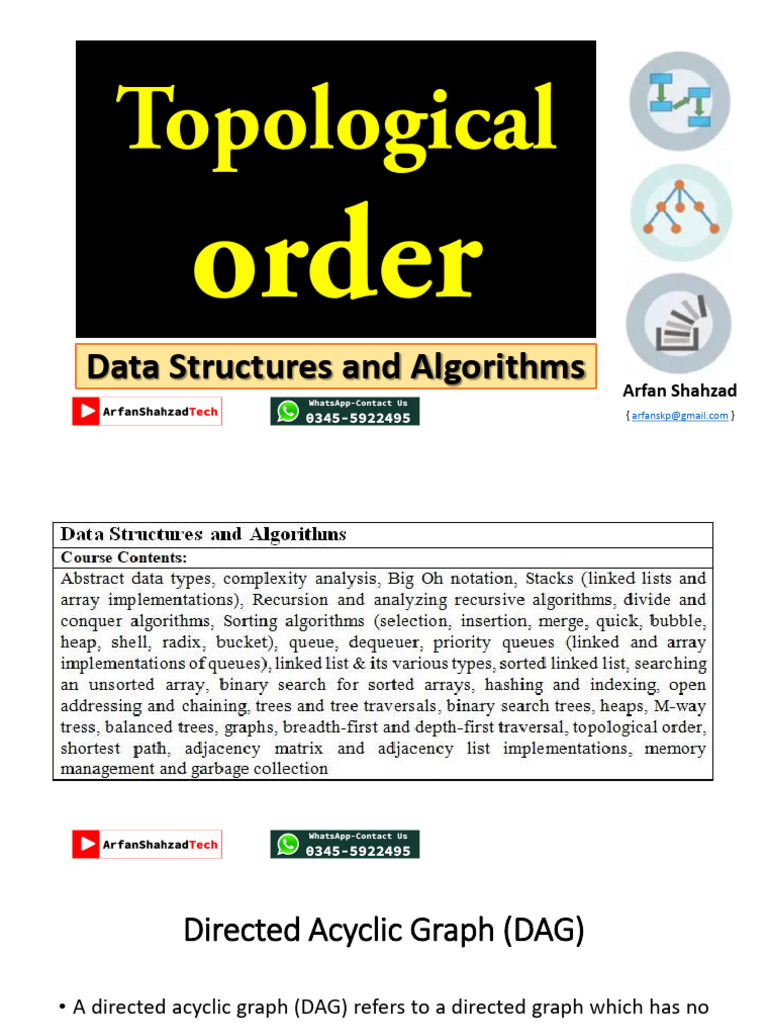 DSA 18 - Topological Order | PDF | Algorithms And Data Structures ... DSA 18 - Topological Order | PDF | Algorithms And Data Structures ...