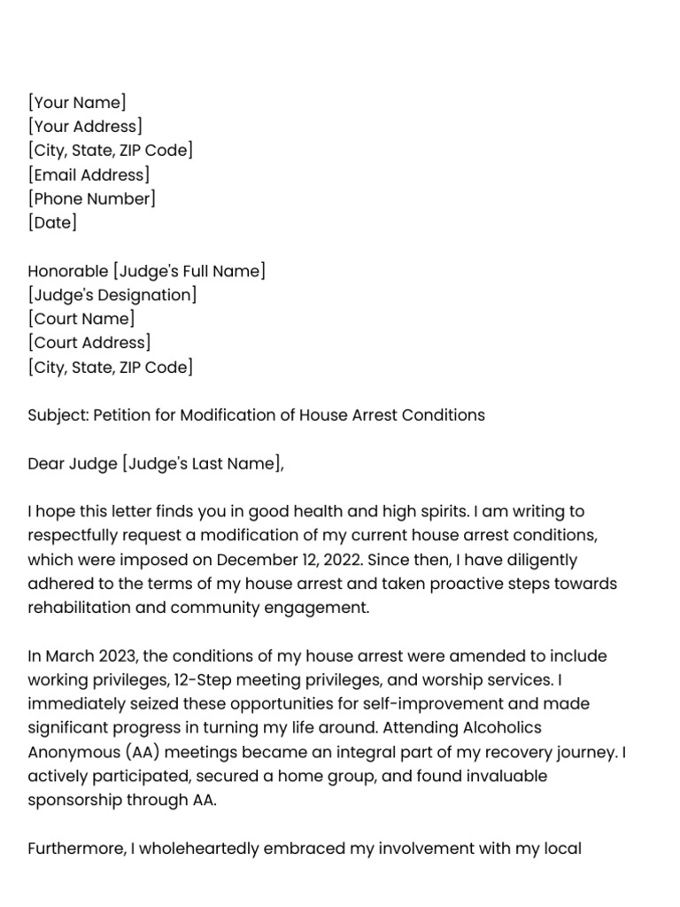 Letter to Judge | PDF | Rehabilitation (Penology) | Twelve Step Program