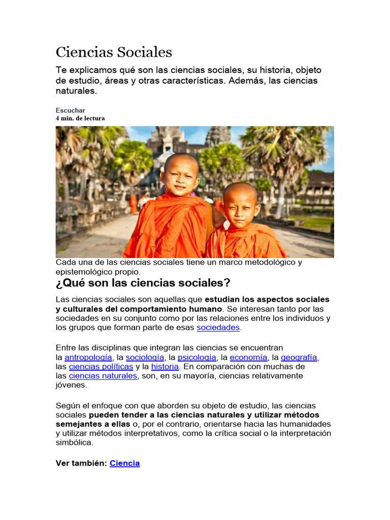 Ciencias Sociales | PDF | Science | Ciencias Sociales