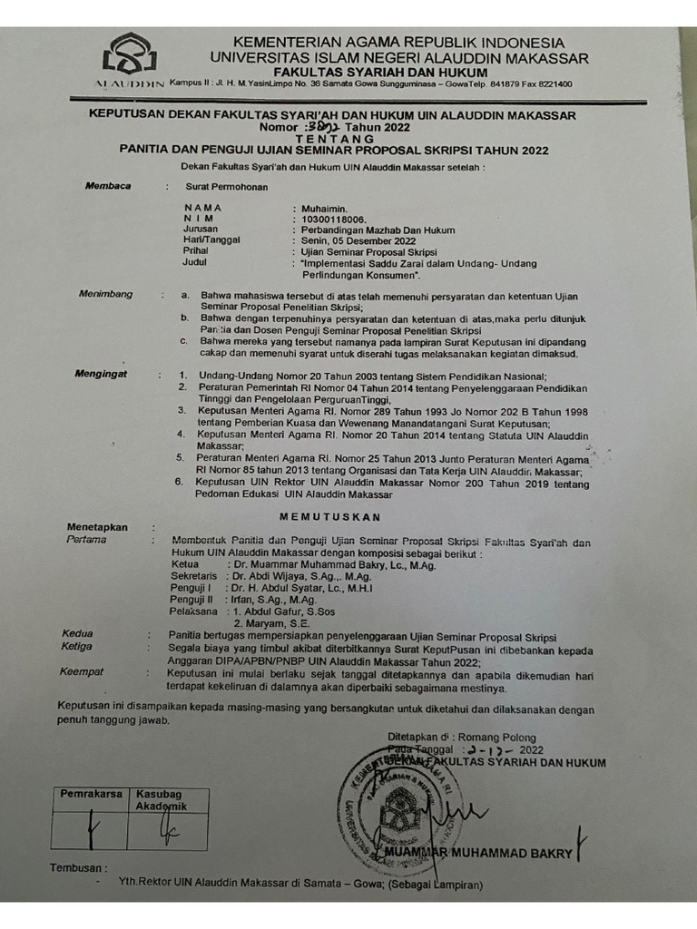 Muhaimin (SK Proposal Dan Undangan) | PDF