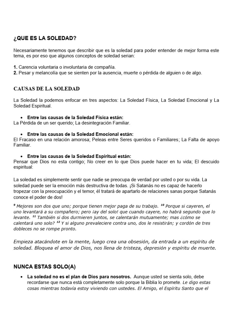 Que Es La Soledad Por Cesar Dominguez | PDF | Soledad | Amor