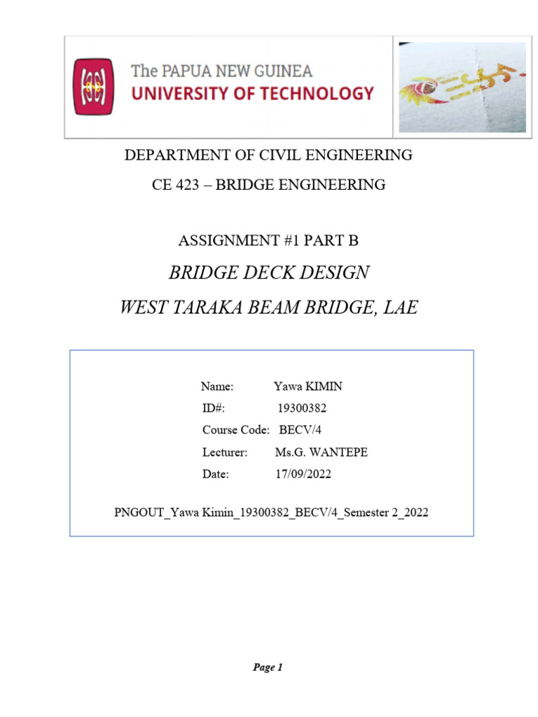 Yawa Kimin - BridgeDeckDesign - Bending - 20.09.22 | PDF | Bridge | Structural Load