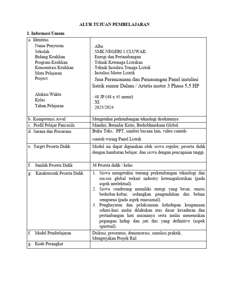 Format Modul Ajar | PDF