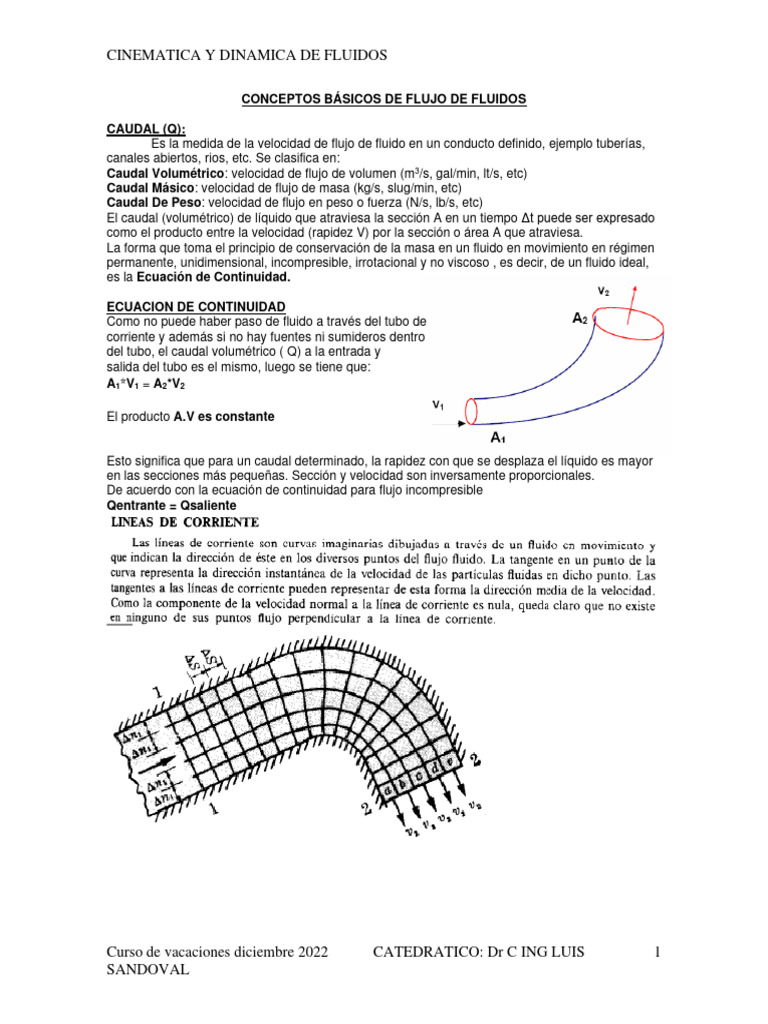 CONCEPTOS BÁSICOS DE FLUJO DE FLUIDOS (Cinemática y Dinámica) | PDF | Viscosidad | Boquilla