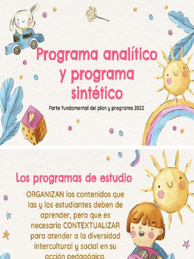 Programa Sintético y Programa Analítico | PDF
