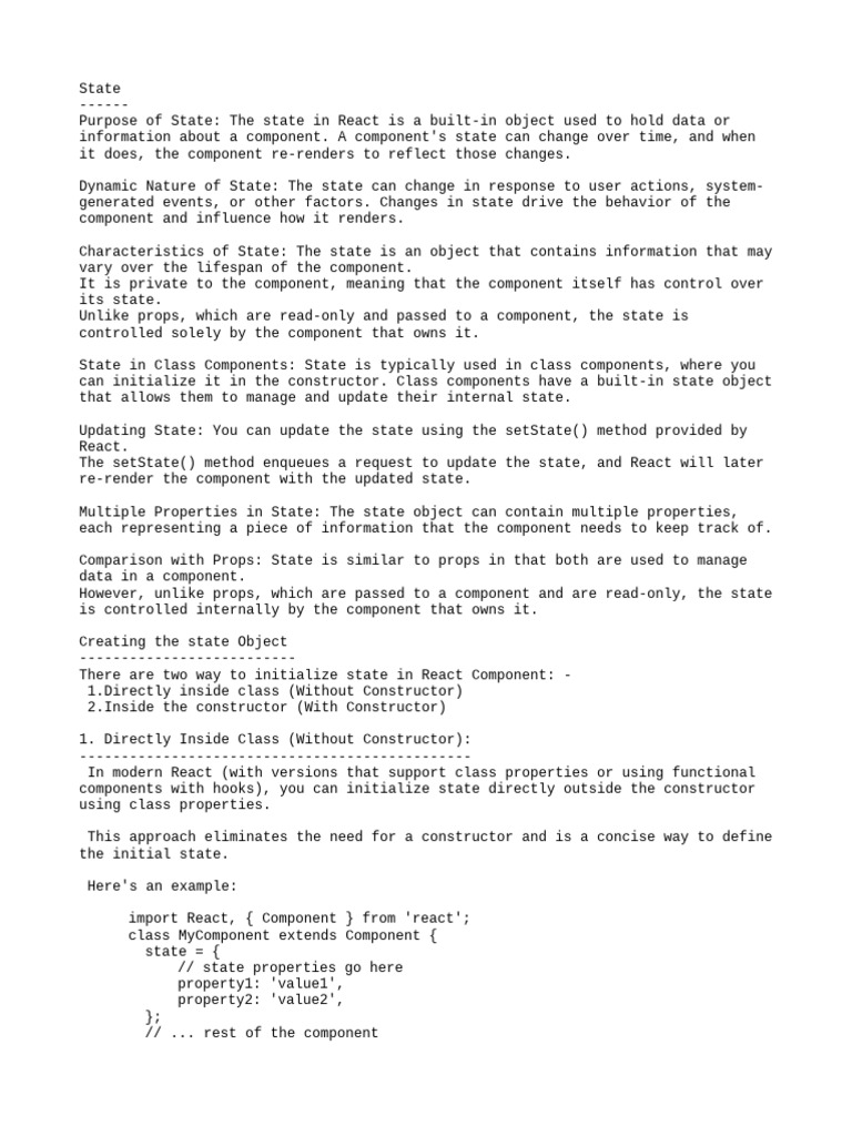 React State Pdf Method Computer Programming Class Computer Programming 