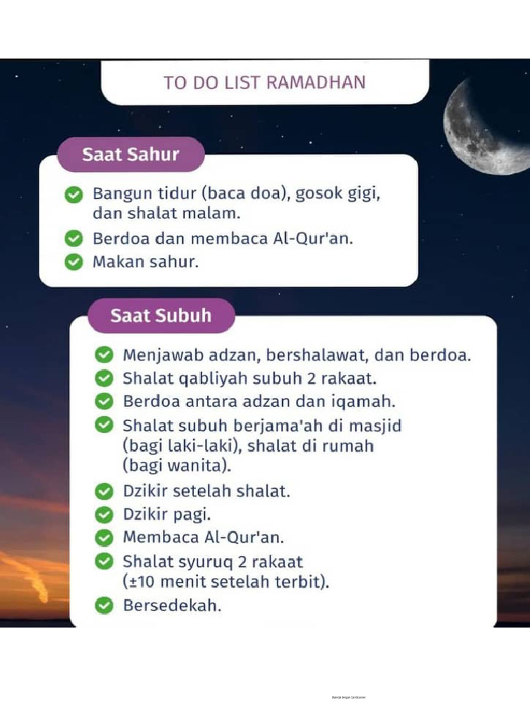 To Do List Ramadhan | PDF