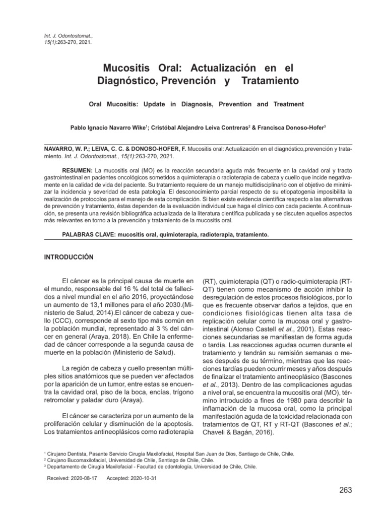 Mucositis | PDF | Medicina CLINICA | Especialidades Medicas