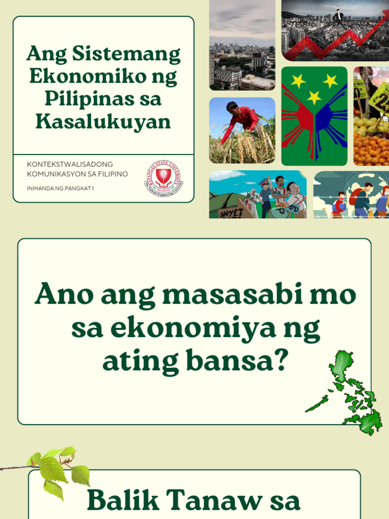 Ang Sistemang Ekonomiko ng Pilipinas sa Kasalukuyan (1) | PDF
