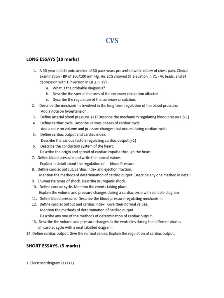 CVS Jss Pyq | PDF | Heart | Blood Pressure