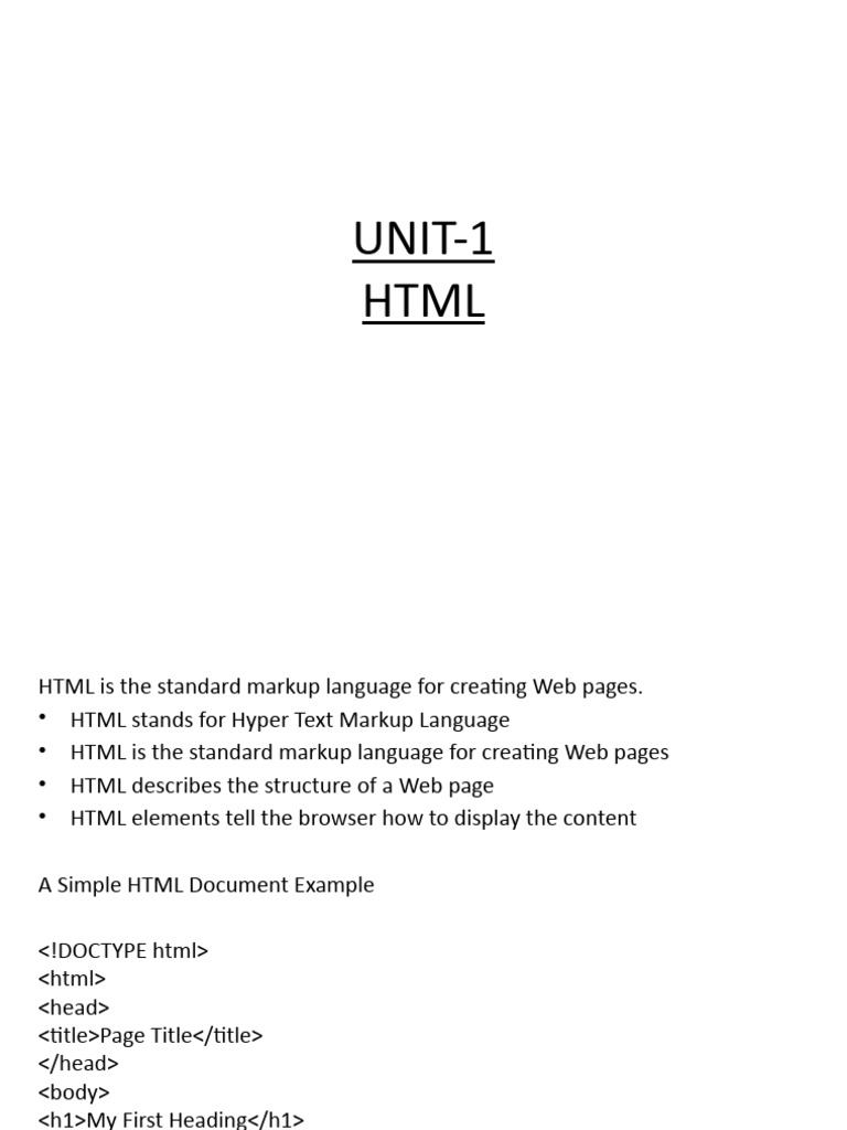 HTML Basics and Document Structure | PDF | Hyperlink | Html Element