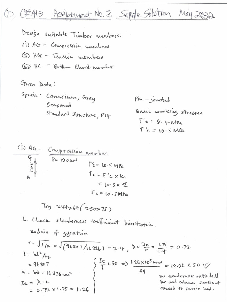 Ce 413 - Assignment 3 - Sample Solution | PDF