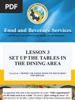 Module 1 (Table Appointment) | PDF | Tableware | Spoon