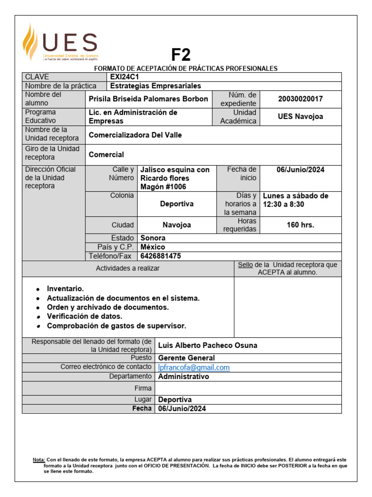 PP.F2.Aceptacion UES II. SARA COTA | PDF