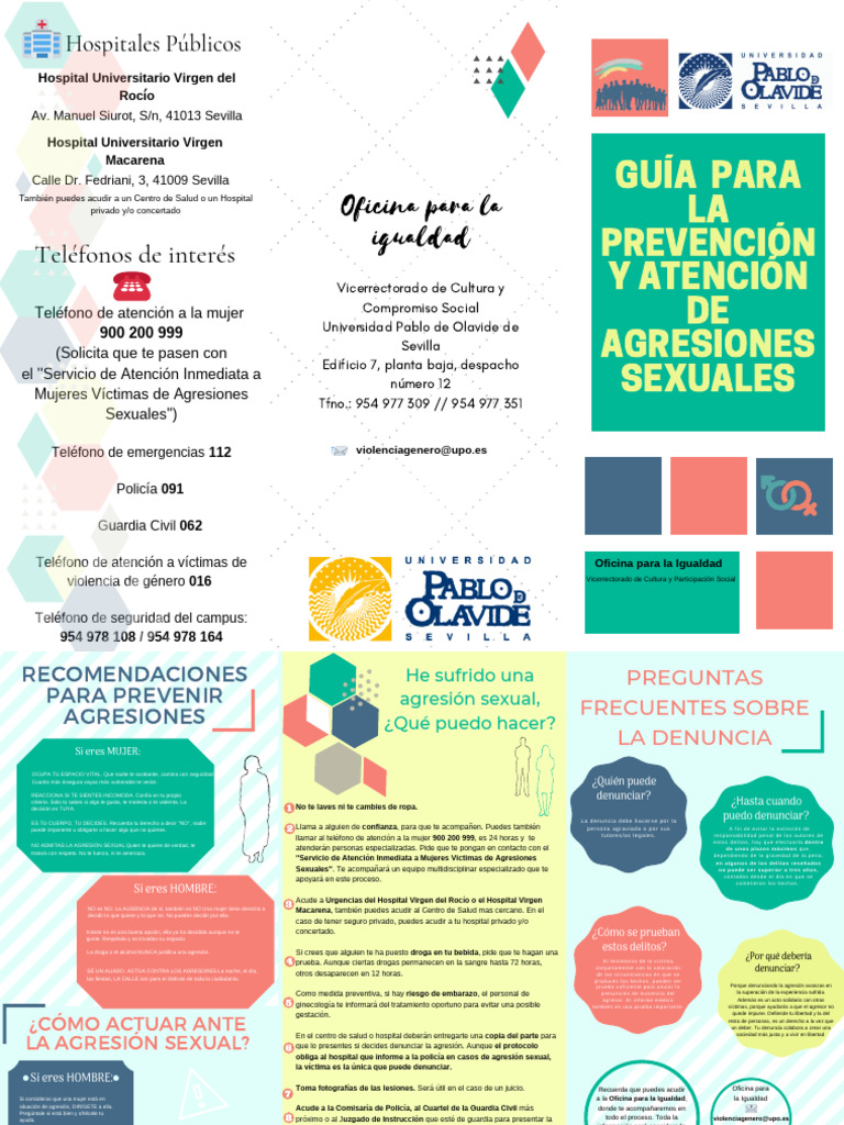 ES - Triptico Final para La Prevencion y Atencion de Las A.S | PDF | Agresión sexual | Agresión