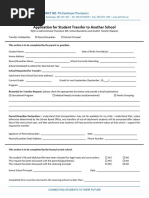 Teacher Transfer Form Template | PDF