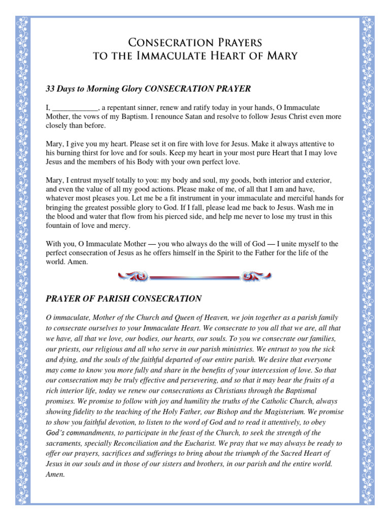 Mary Consecration Prayers | PDF | Catholic Church | Jesus