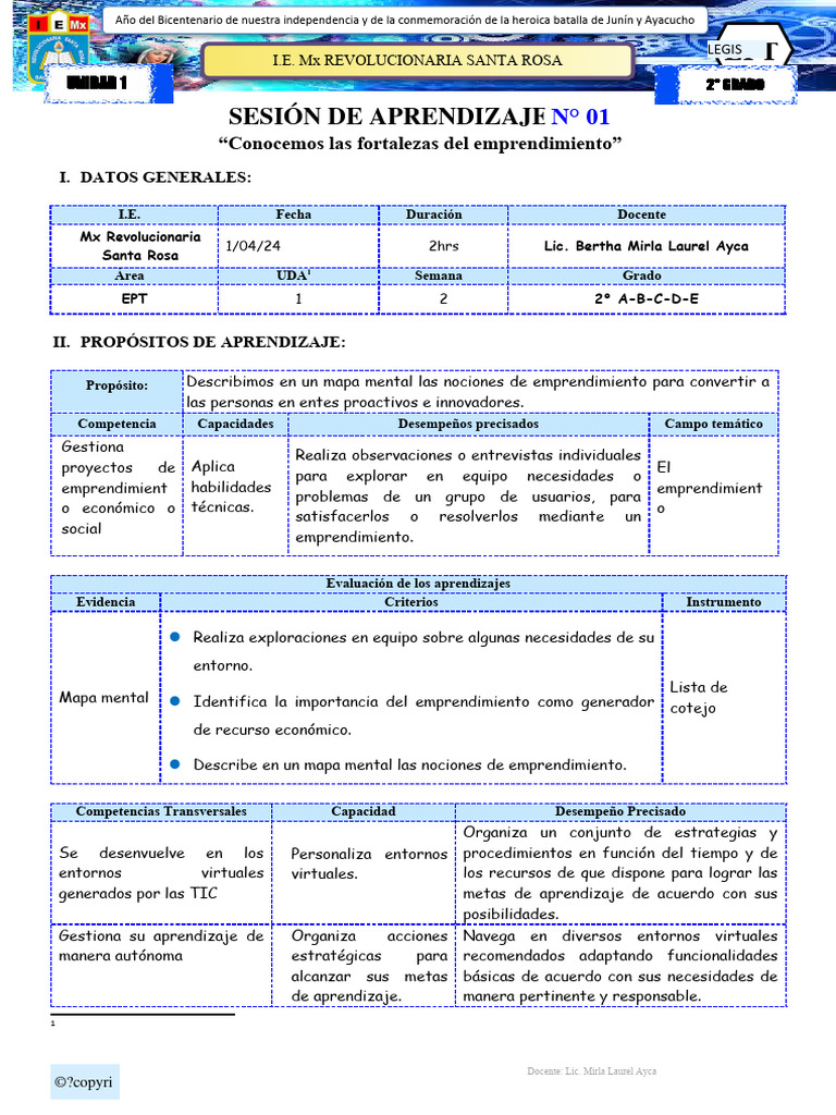 S1 - EPT-2DO-bla | PDF | Iniciativa empresarial | Aprendizaje