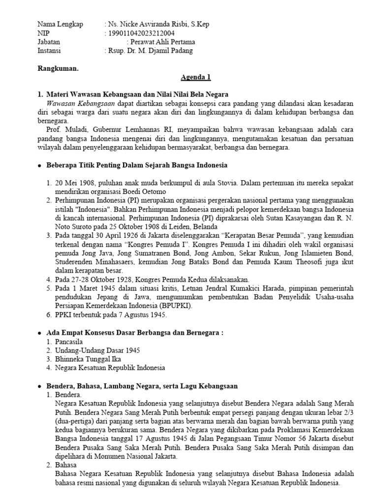 Jurnal Rangkuman Seluruh Agenda Mata Orientasi Nicke Asviranda Risbi | PDF