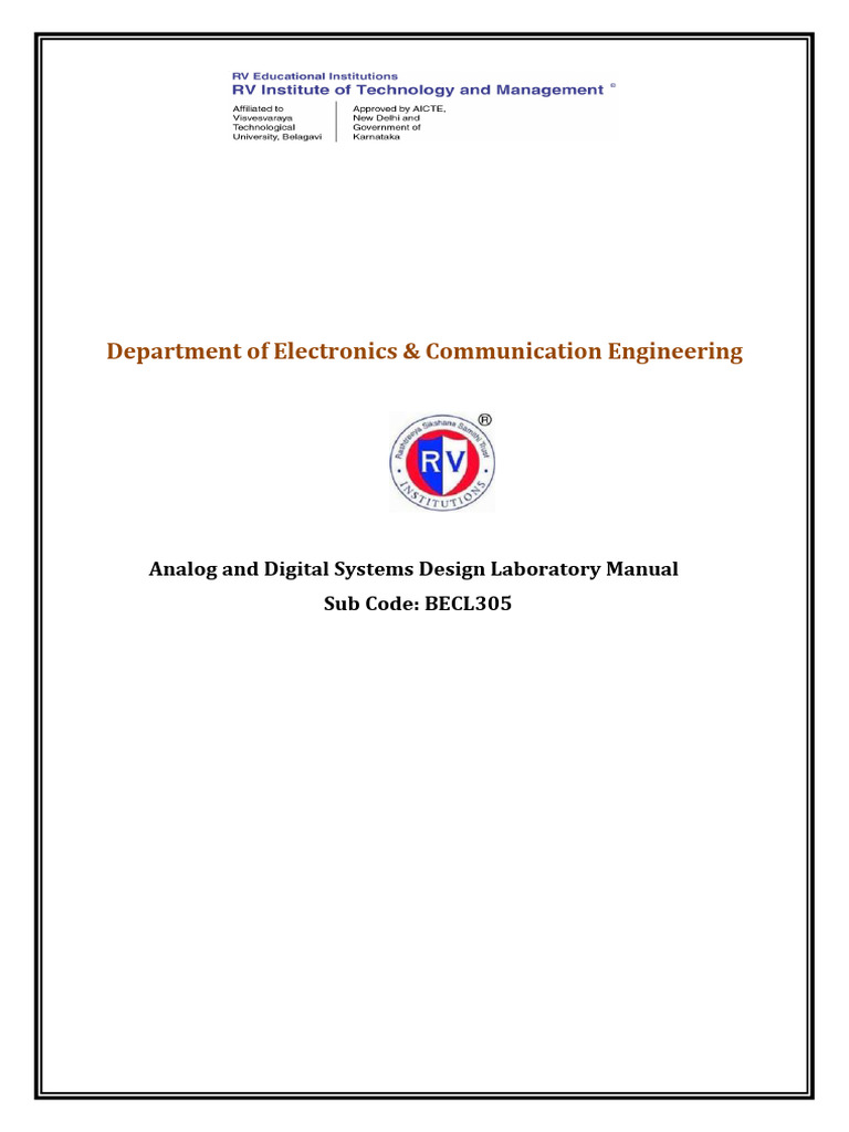 Updated - Analog & Digital Circuit Manual - BECL305 | PDF | Electronic ...