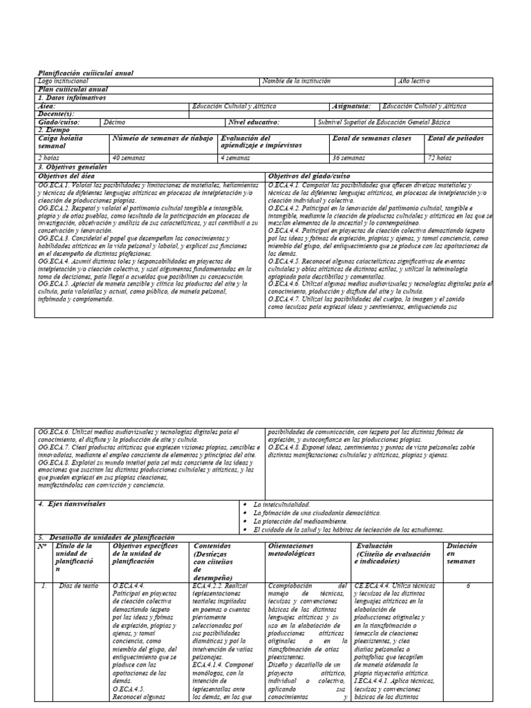 ECA 10 EGB PCA-PUD Seis Unidades-2 | PDF