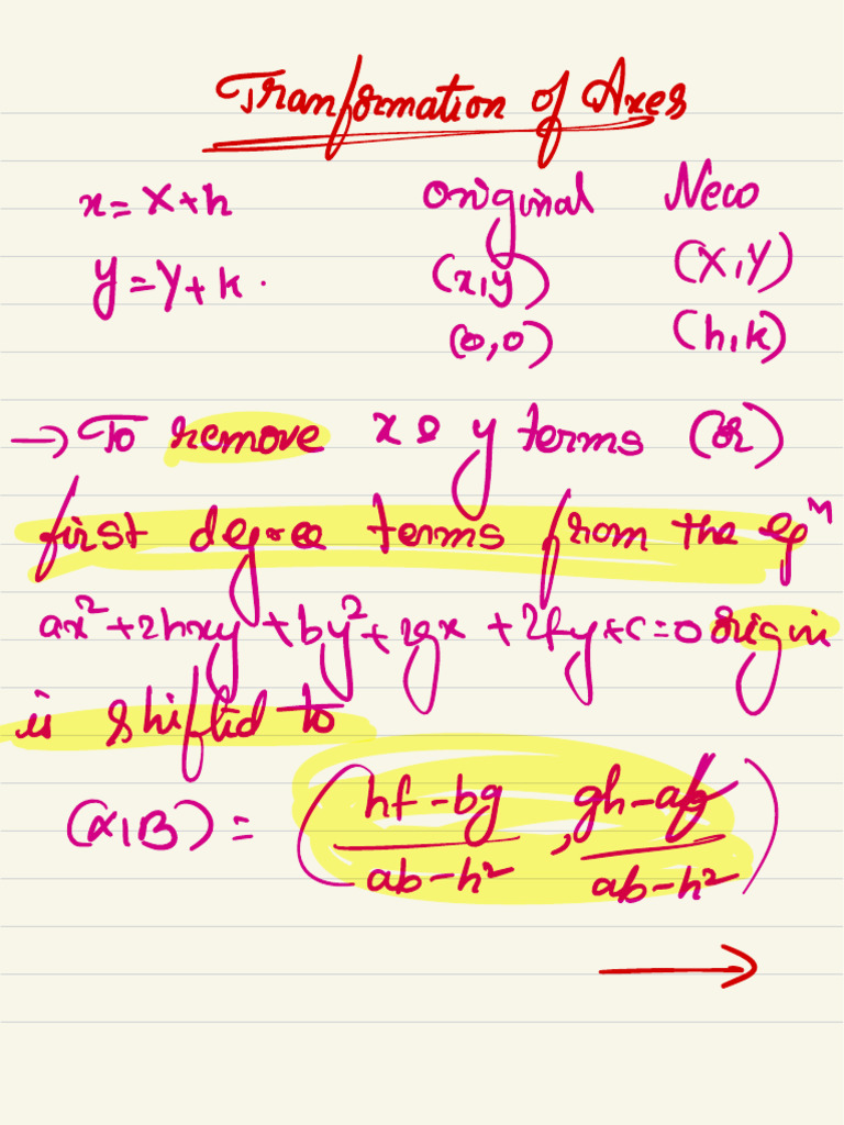 Change of Axes | PDF