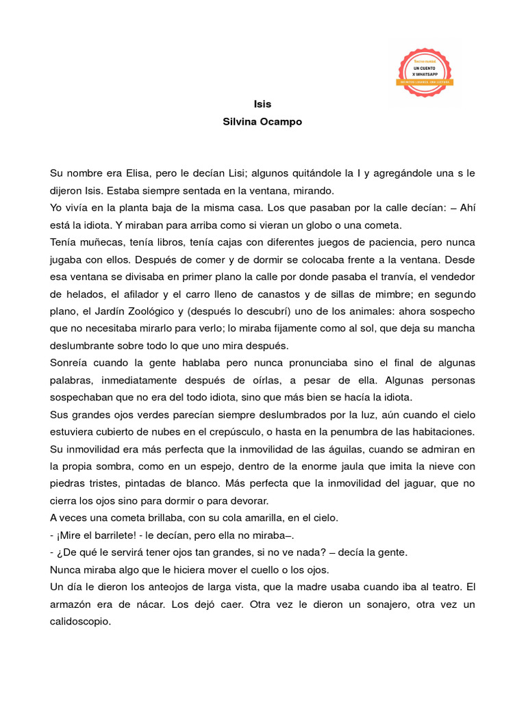 Isis - Silvina Ocampo | PDF
