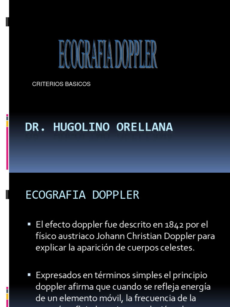 Ecografia Dopler | PDF | Efecto Doppler | Ultrasonido médico