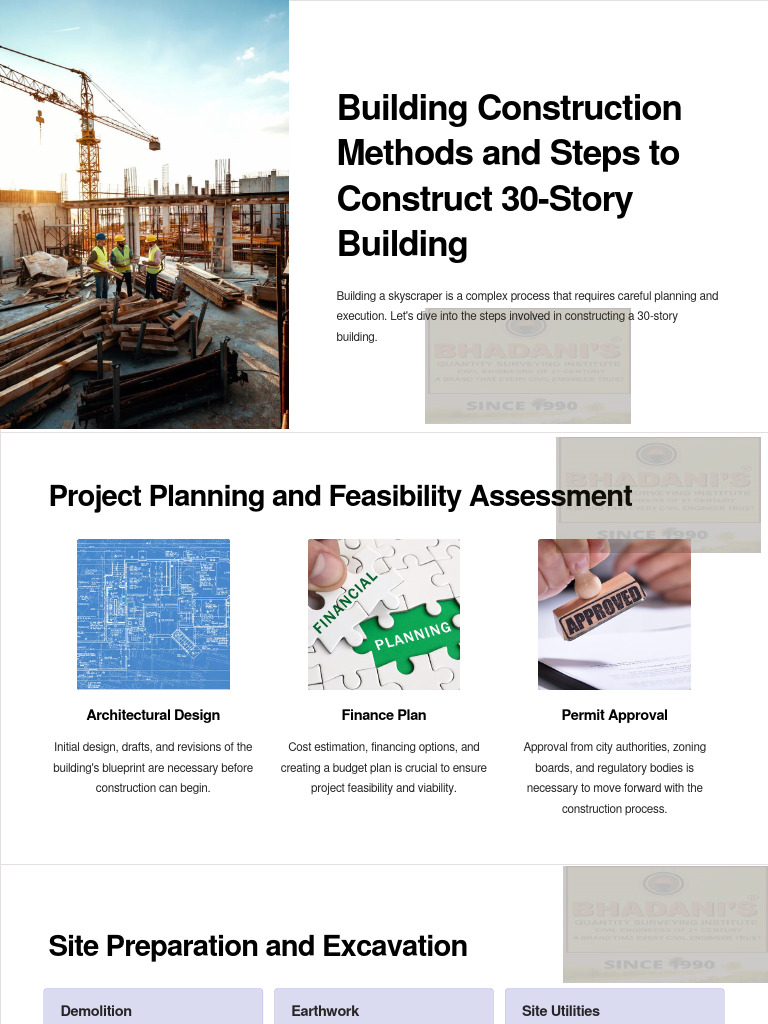 Building Construction Methods and Steps To Construct 30-Story Building ...