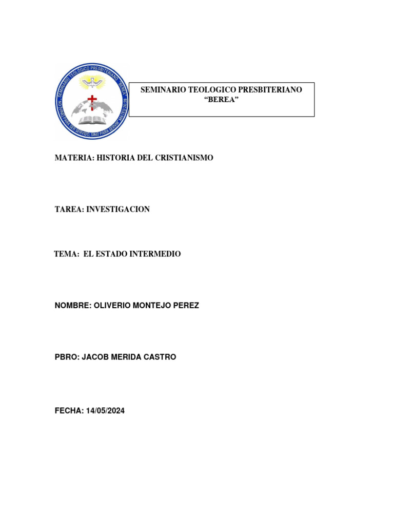 El Estado Intermedio en Teología Cristiana | PDF | Purgatorio | Infierno