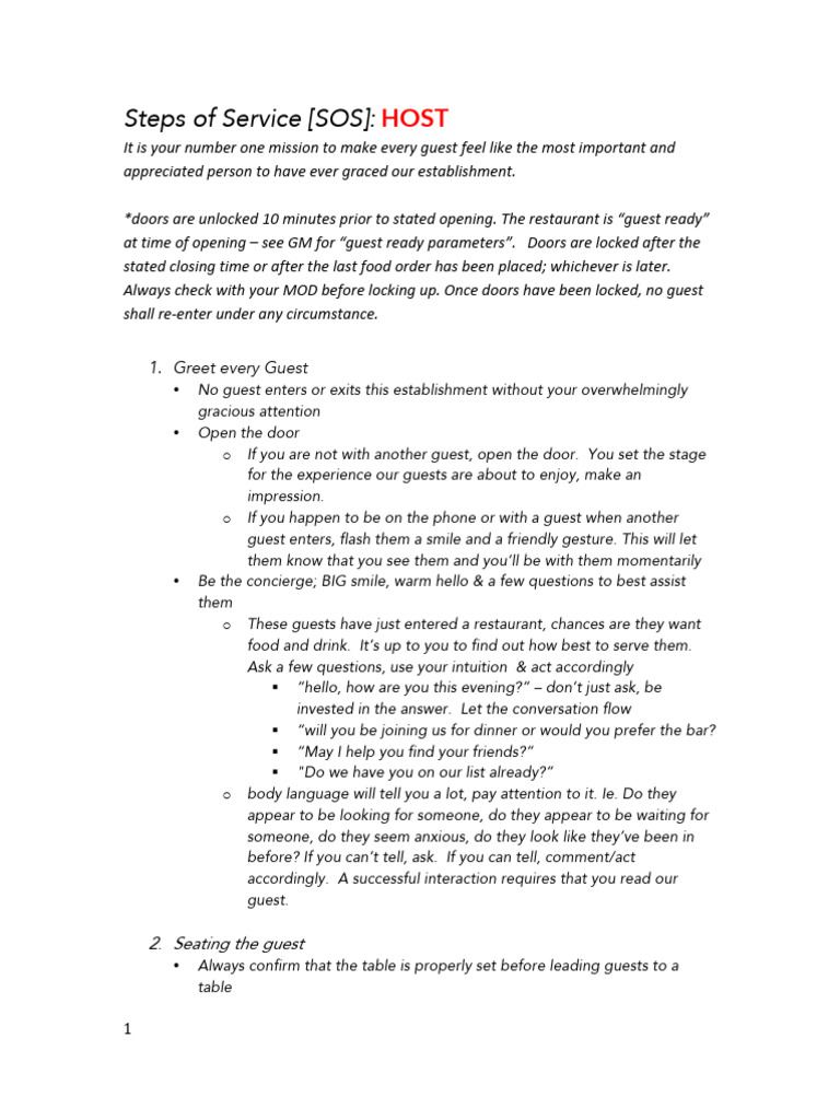 3-Steps-of-Service-All-Positions | Download Free PDF | Entrée | Menu