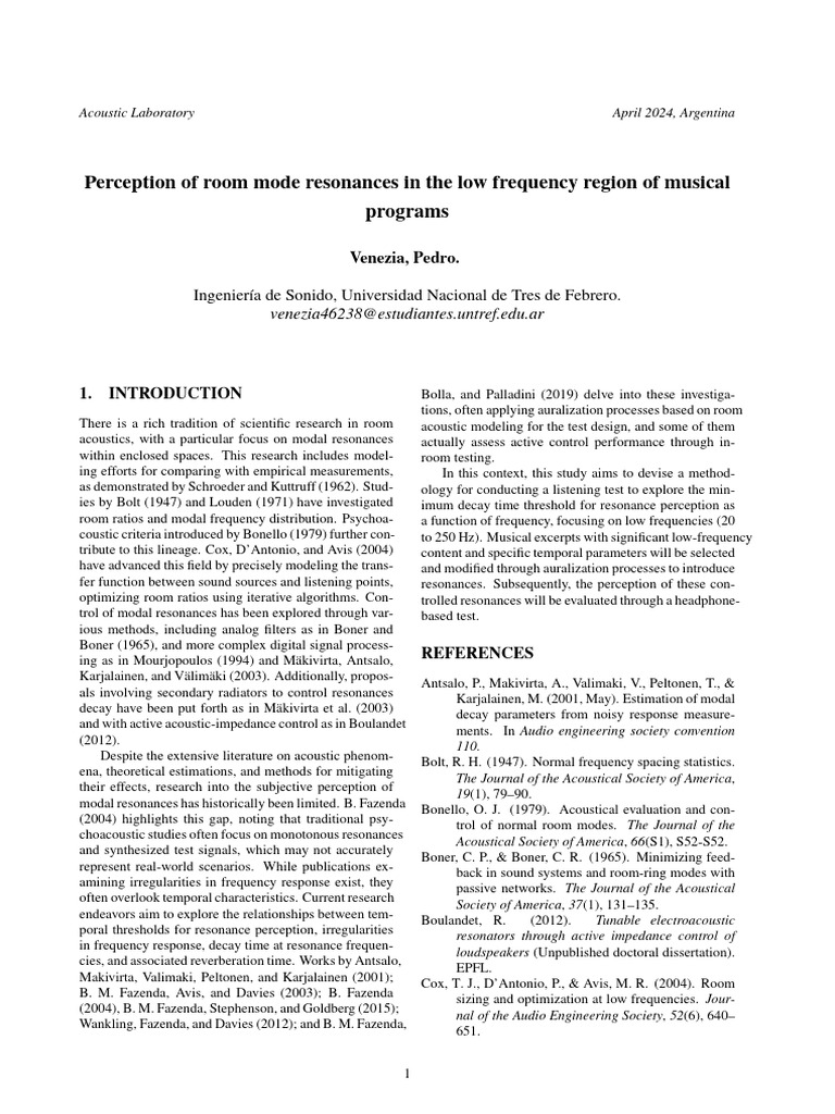 LA2024 1 Venezia Perception of Room Mode Resonances in The Low Frequency Region of Musical ...