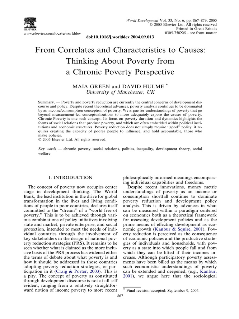 Chronic Poverty Perspective | PDF | Poverty | Poverty & Homelessness